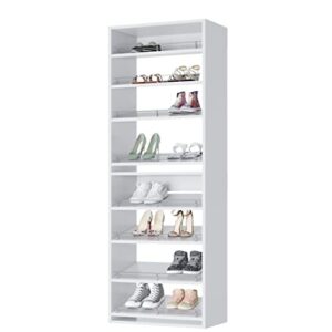 closet shelves tower - modular closet system with shoe shelves (8) - corner closet system - closet organizers and storage shelves (white, 31.5 inches wide) closet shelving