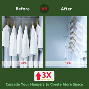 20 Pcs Hanger Hooks for Saving 7X Closet Space fits All Hangers, Value Pack Space Saving Closet Hanger Organizers for Hanger Connection, AS SEEN ON TV, Space Frog & Diamond for hangers, White