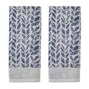 skl home by saturday knight ltd. distressed leaves hand towel (2-pack),denim blue