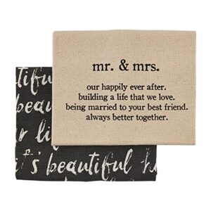 mud pie wedding hand towel set, sentiment, 8.5" x 6.5"