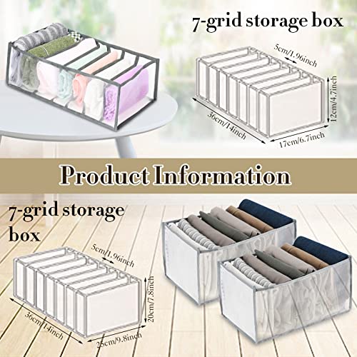 18 Pcs Wardrobe Clothes Organizer Closet Organizers Storage Big 7 Grids T-shirt Thin Jean, Small 7 Grids Leggings Socks Pants, Clothes Foldable Washable Drawer Dividers for Clothes Drawer Organizer