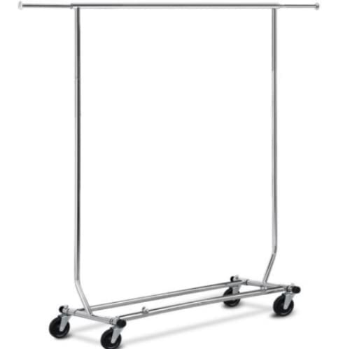 Classic Store Fixtures True Supreme Commercial Grade Heavy Duty Collapsible Clothing Garment Salesmans Retail Dispaly Rack, Chrome