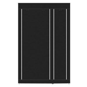 DESIGNSCAPE3D Portable Wardrobe with Hanging Rod and Shelves, 67in Clothes Closet with Non-Woven Fabric Cover, Easy to Assemble, Black