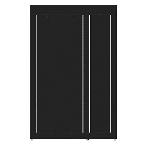 DESIGNSCAPE3D Portable Wardrobe with Hanging Rod and Shelves, 67in Clothes Closet with Non-Woven Fabric Cover, Easy to Assemble, Black