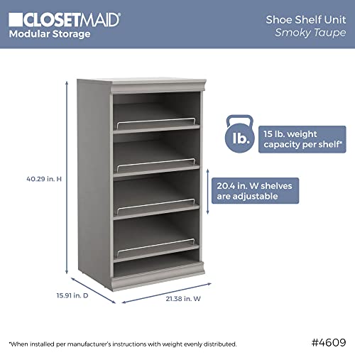 ClosetMaid 4609 Modular Storage Stackable Shoe Shelf Unit, Taupe