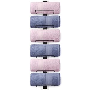 tipsytree towel racks for bathroom towel rack wall mounted bath towel holder storage, 6 levels wall mounted storage organizer for towels for spa, salon, camper