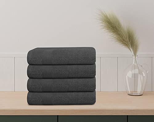 Softolle Premium 600 GSM Hand Towels –100% Combed Ring Spun Cotton Hand Towel - Pack of 6 Luxury Hand Towels - Highly Absorbent and Ultra Soft 16" x 30" inches (Grey)