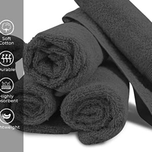 Softolle Premium 600 GSM Hand Towels –100% Combed Ring Spun Cotton Hand Towel - Pack of 6 Luxury Hand Towels - Highly Absorbent and Ultra Soft 16" x 30" inches (Grey)