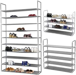 50 pair free standing 10 tier shoe tower rack storage organizer