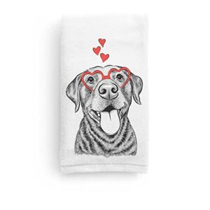 inkopious valentine gwen the labrador retriever decorative hand towel bathroom and kitchen decoration