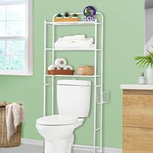 Oikos 3 Tier Over-The-Toilet Storage, Above Toilet Storage, Over The Toilet Bathroom Storage, Over The Toilet Storage White, Over Toilet Shelf, Bathroom Racks and Shelves, Magazine Rack (White)