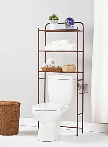 Oikos 3 Tier Over-The-Toilet Storage, Above Toilet Storage, Over The Toilet Bathroom Storage, Over The Toilet Storage White, Over Toilet Shelf, Bathroom Racks and Shelves, Magazine Rack (White)