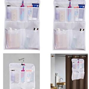 MISSLO Shower Caddy Organizer 5 Pockets Roll up Hanging Bathroom Accessories Storage for Camper, RV, Gym, Cruise, Cabin, College Dorm Shower, Small