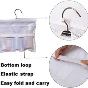 MISSLO Shower Caddy Organizer 5 Pockets Roll up Hanging Bathroom Accessories Storage for Camper, RV, Gym, Cruise, Cabin, College Dorm Shower, Small