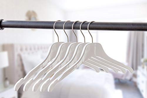 NAHANCO 9101750HU Acrylic Premium Shirt Hanger, 17", White (Pack of 12)