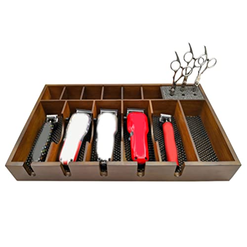 Barber Wooden Blade Rack Storage Tray: Hair Clipper Storage Tray Organizer Plastic Clipper Guide Comb Organizer Hairstylist Tools Storage Rack Salon Accessories Hair Clipper Wooden Holder