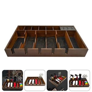 Barber Wooden Blade Rack Storage Tray: Hair Clipper Storage Tray Organizer Plastic Clipper Guide Comb Organizer Hairstylist Tools Storage Rack Salon Accessories Hair Clipper Wooden Holder