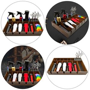 Barber Wooden Blade Rack Storage Tray: Hair Clipper Storage Tray Organizer Plastic Clipper Guide Comb Organizer Hairstylist Tools Storage Rack Salon Accessories Hair Clipper Wooden Holder