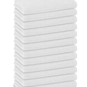 Terry Towels Salon White 12 Pack Towels Set Pk 12 Cotton Saloon Soft Gym Towel-(White)-16 x 27-Ringspun Cotton Softness and Absorbency, Easy Care