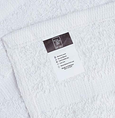 Terry Towels Salon White 12 Pack Towels Set Pk 12 Cotton Saloon Soft Gym Towel-(White)-16 x 27-Ringspun Cotton Softness and Absorbency, Easy Care