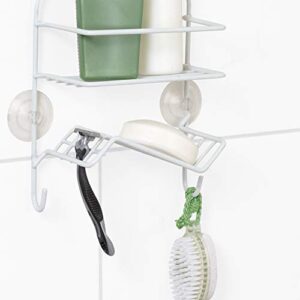 Zenna Home Hanging Over The-Shower Caddy, 1 Wire Shelf, White