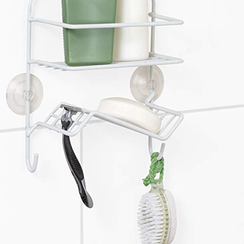 Zenna Home Hanging Over The-Shower Caddy, 1 Wire Shelf, White