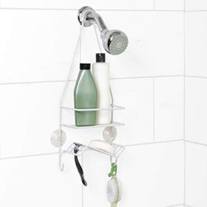 Zenna Home Hanging Over The-Shower Caddy, 1 Wire Shelf, White