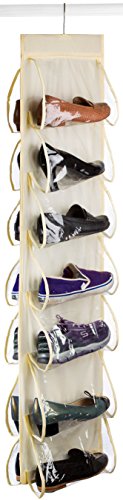 Hanging Shoe Organizer - 14 Pockets - The Clear Pockets Will Protect Your Shoes, Handbags or Purse and Enable You to Find Them Easily. Hang it in a Closet to Keep Your Closets Neat and Organized.