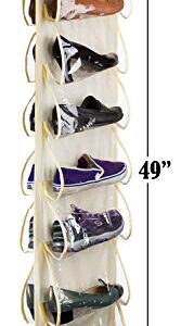 Hanging Shoe Organizer - 14 Pockets - The Clear Pockets Will Protect Your Shoes, Handbags or Purse and Enable You to Find Them Easily. Hang it in a Closet to Keep Your Closets Neat and Organized.