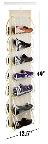 Hanging Shoe Organizer - 14 Pockets - The Clear Pockets Will Protect Your Shoes, Handbags or Purse and Enable You to Find Them Easily. Hang it in a Closet to Keep Your Closets Neat and Organized.