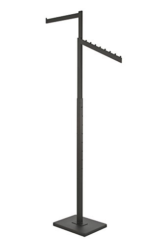 Econoco K91/MAB 2-Way with 1 Straight and 1 Slant Arm, Rectangular Tubing, Black