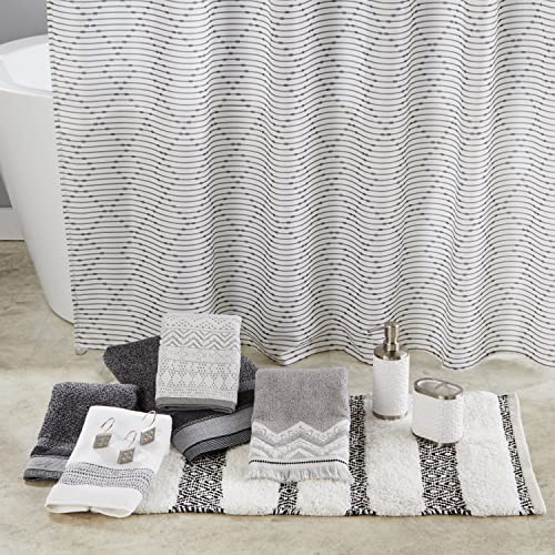 SKL Home by Saturday Knight Ltd. Geo Stripe Hand Towel Set, White 2 Count