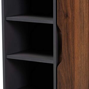 Baxton Studio Shoe Racks, Walnut/Grey/Dark Brown