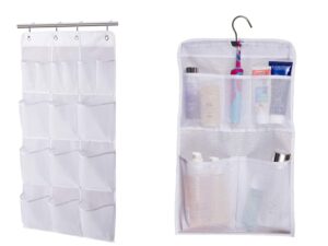 misslo shower caddy organizer 5 pockets + mesh shower organizer hanging 15 pockets over the door