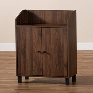 Baxton Studio Shoe Cabinets, One Size, Walnut