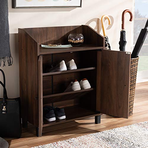 Baxton Studio Shoe Cabinets, One Size, Walnut