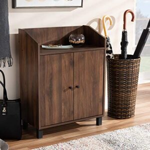 Baxton Studio Shoe Cabinets, One Size, Walnut