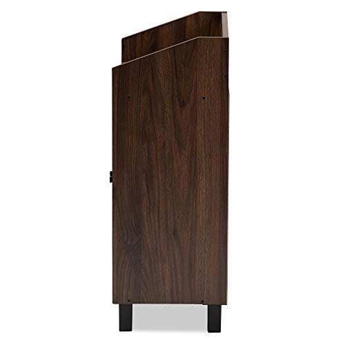 Baxton Studio Shoe Cabinets, One Size, Walnut