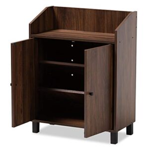 Baxton Studio Shoe Cabinets, One Size, Walnut