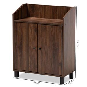 Baxton Studio Shoe Cabinets, One Size, Walnut