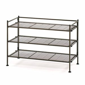 berkley jensen heavy duty 3-tier utility and shoe rack - bronze 15909