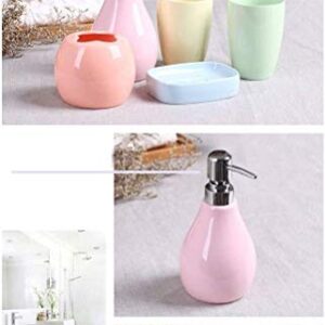 Soap Dispenser Refillable Hand Lotion Dispensers, Bathroom Accessory Set Ceramic Soap Dish Soap Dispenser Toothbrush Holder Glass Tumbler 5pcs Bathroom Accessories Set Home Furniture Set Bathroom Toil