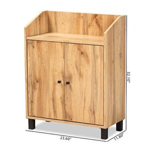 Baxton Studio Rossin Shoe Cabinets, Oak/Black