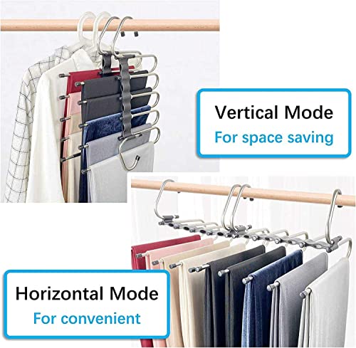 Pants Hangers - 2 Pack of Hangers for Closet Organizer, Wardrobe Space Saving for Skirt and Pants Hangers, Metal Hangers, Rack Organizer, Metal Hangers and Closet Hangers