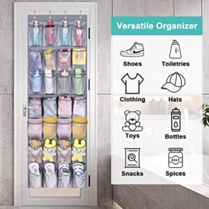 MISSLO 28 Large Pockets Hanging Shoe Organizer and 28 Large Pockets Hanging Shoe Rack Door Shoe Organizer Hanging Shoe Storage Hanger for Closet Mesh Holder