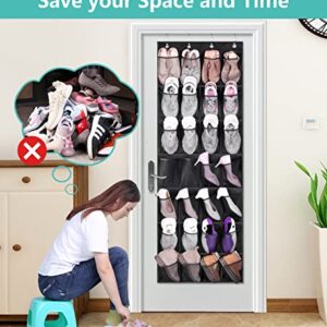 MISSLO 28 Large Pockets Hanging Shoe Organizer and 28 Large Pockets Hanging Shoe Rack Door Shoe Organizer Hanging Shoe Storage Hanger for Closet Mesh Holder