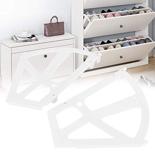 AUNMAS Plastic Cabinet Hinge, Hollow Simple Two Layers Shoe Cabinet Hinge Shelf Rack Holder Accessory for Home White (2#)