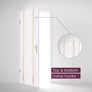 Over The Door Hanging Organizer Storage Wall Mount Premium Durable with 7 Unique Large Pockets Customizable Metal Door Hooks 17” Wide * 73” Long Closet Organizer Office Home Easy to Setup Ivory