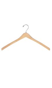 17 inch contoured natural wood coat hangers - case of 50