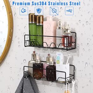 Shower Caddy, 5 Packs Shower Organizer Shelf, Adhesive Shower Shelves No Drilling, Large Capacity, Rustproof Stainless Steel Wall Bathroom Organizer Basket with Adhesives for Bathroom & Kitchen